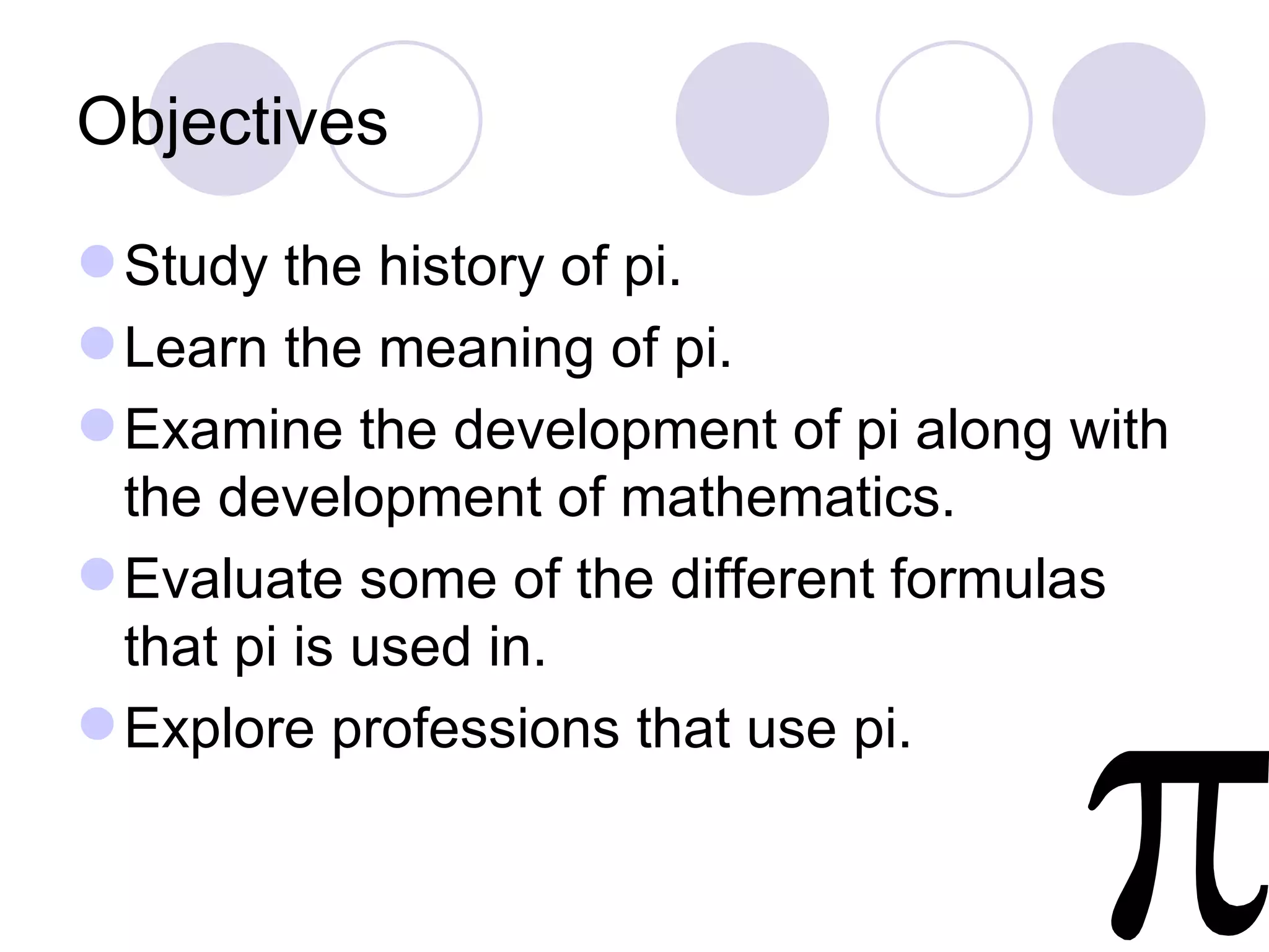The Origin And History Of Pi By Nikitha Reddy | PPT