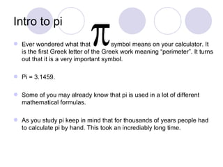 The Origin And History Of Pi By Nikitha Reddy | PPT