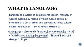 The Origin and Nature of Human Language.pptx | Science