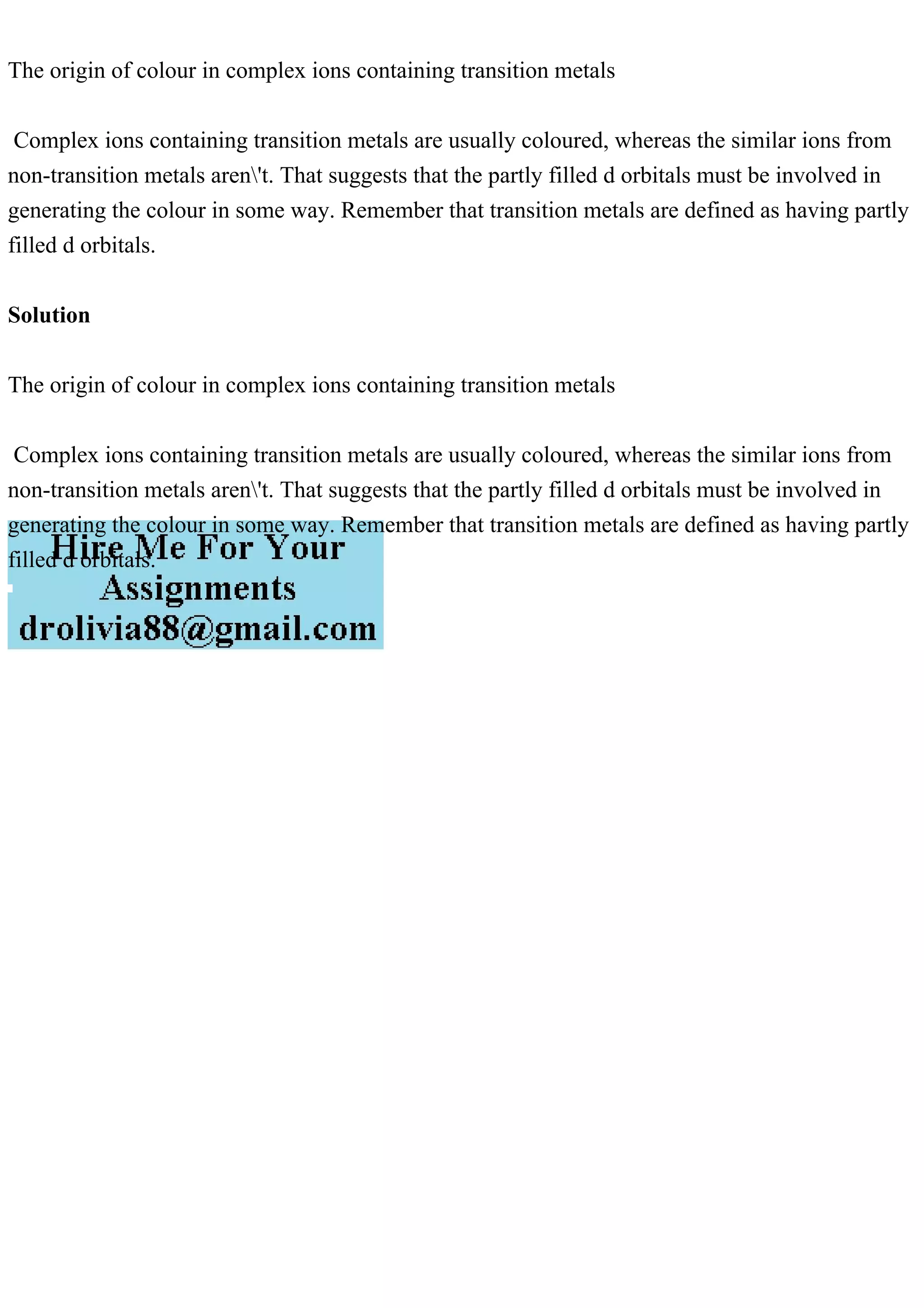 The origin of colour in complex ions containing transition metals.pdf ...