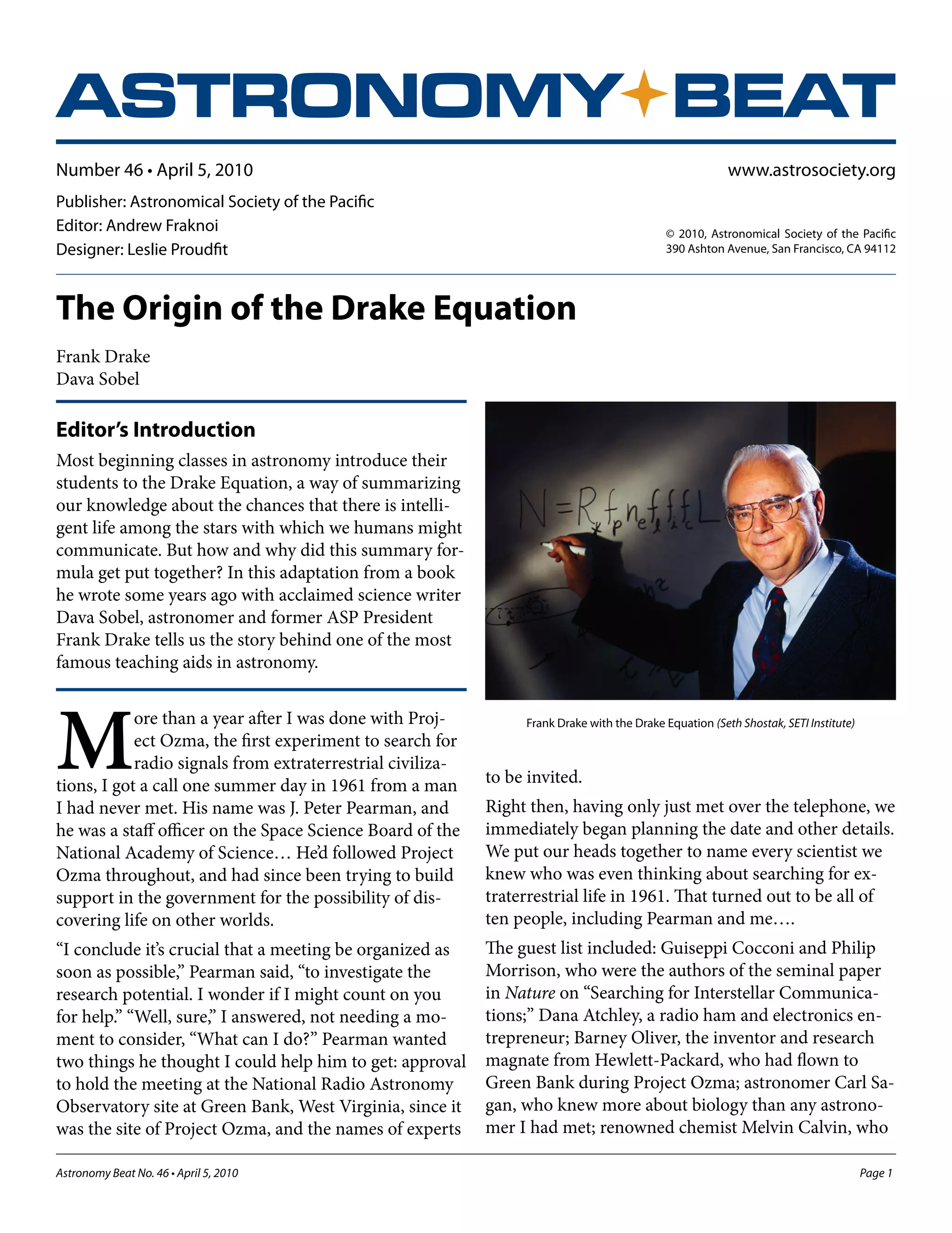 The origin of_drake_equation | PDF