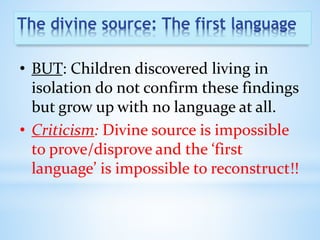 The origin of language | PPTX