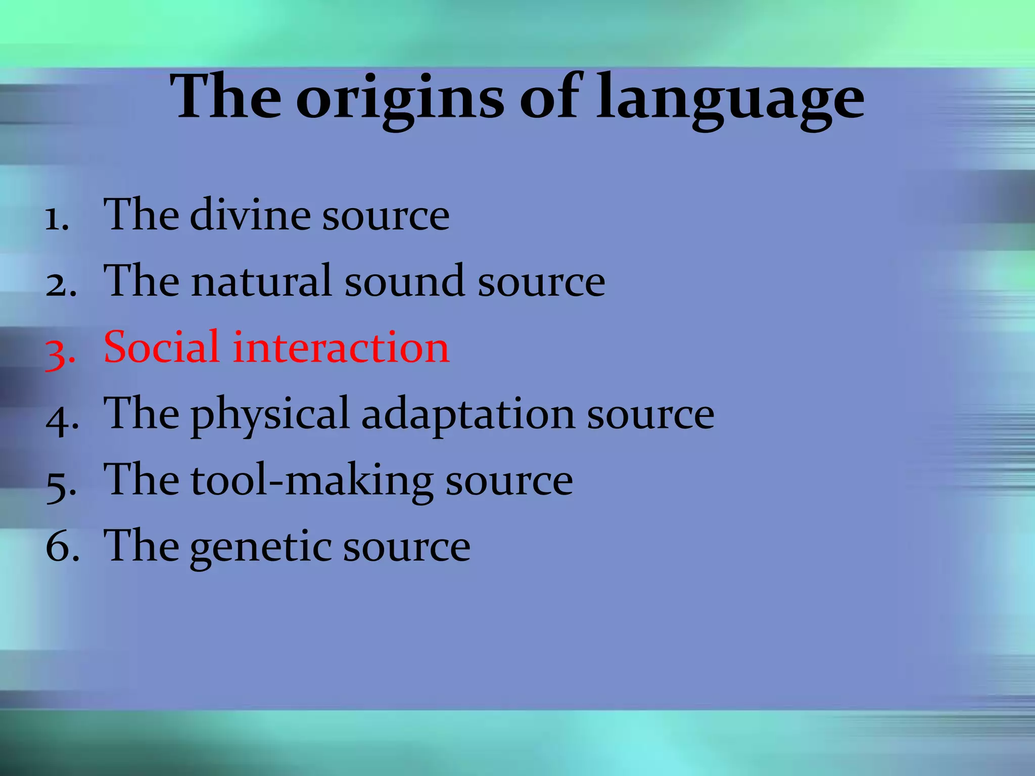 The Origin of Language | PPTX