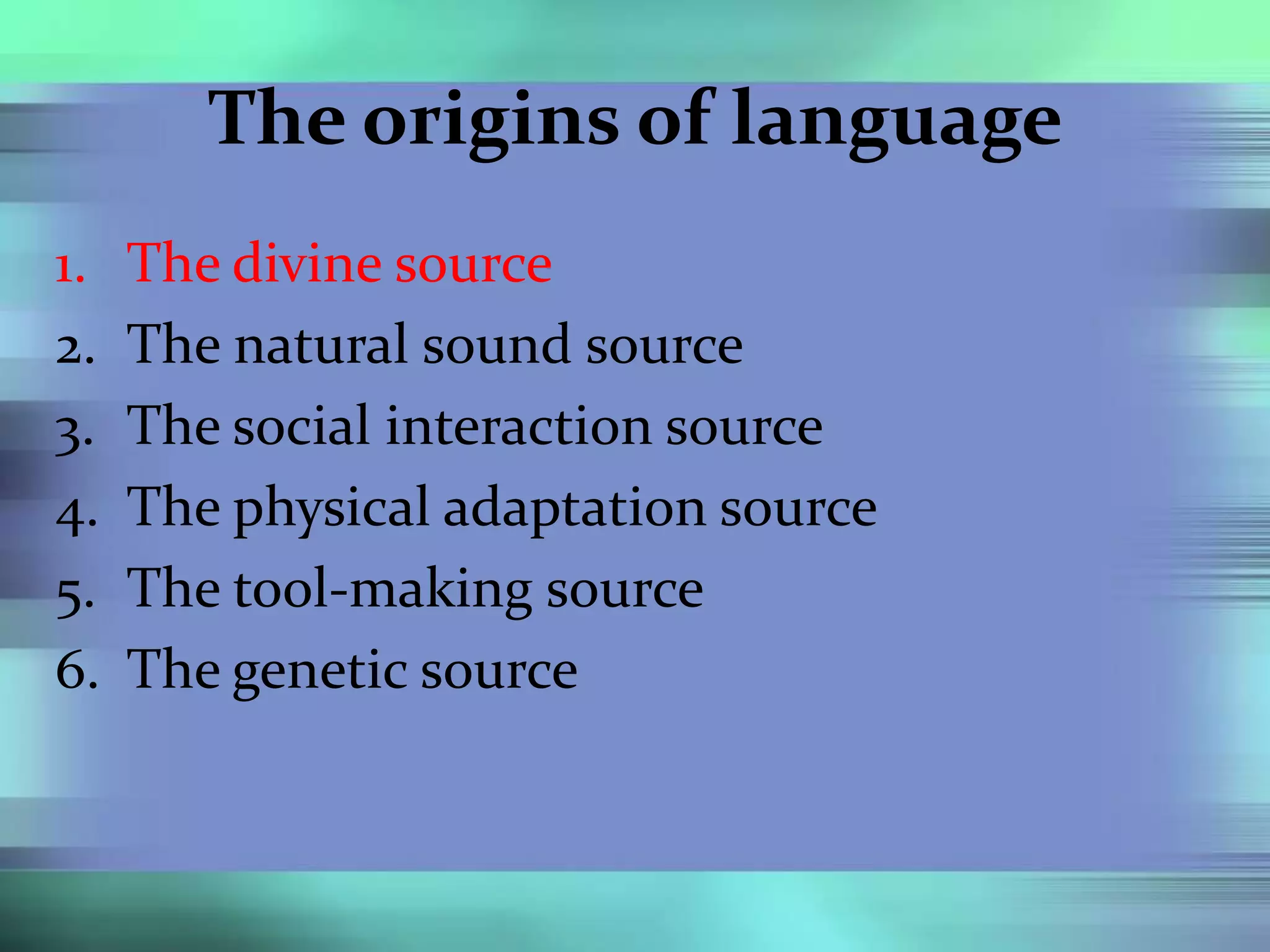 The Origin of Language | PPTX