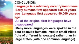 The origin of language | PPTX