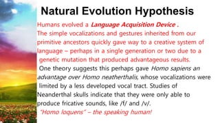 The origin of language | PPTX