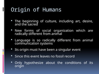 Exploring the Origins and Theories of Human Language Development | PPTX
