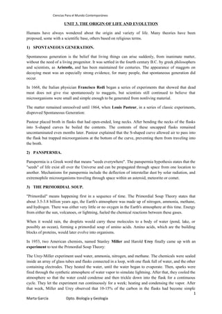 The origin of lif eb | DOC