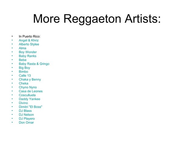 The origin of reggaeton | PPT | Reggae | Music
