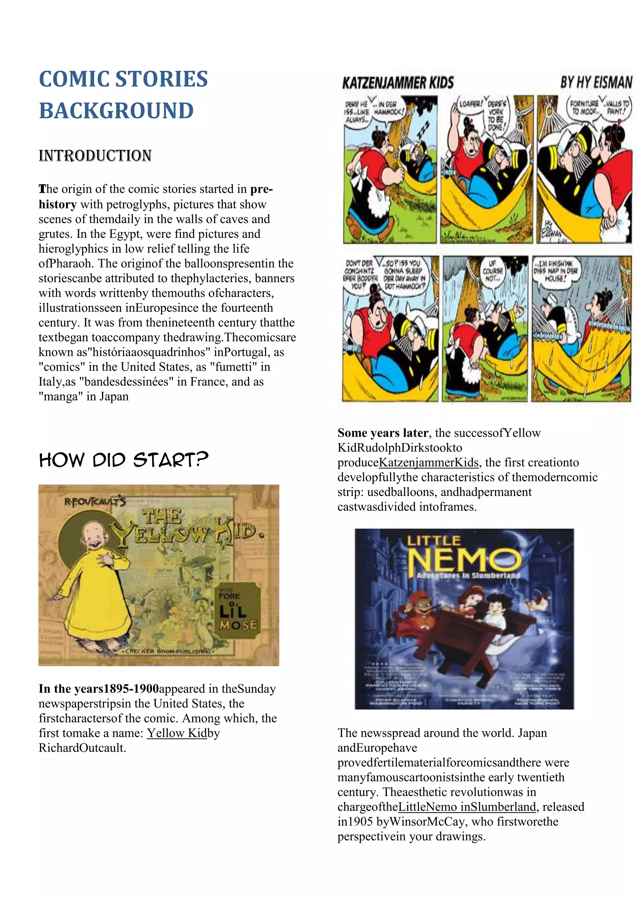 The origin of the comic stories | PPT