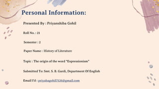 The origin of the word “Expressionism”.. | PPTX | Modern Art | Fine Art