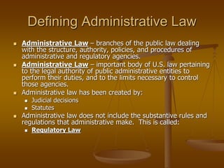 The origins and meanings of administrative law | PPTX