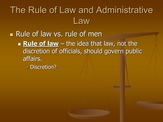 The origins and meanings of administrative law | PPTX