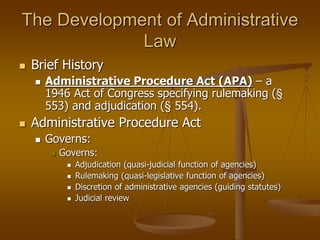 The origins and meanings of administrative law | PPTX