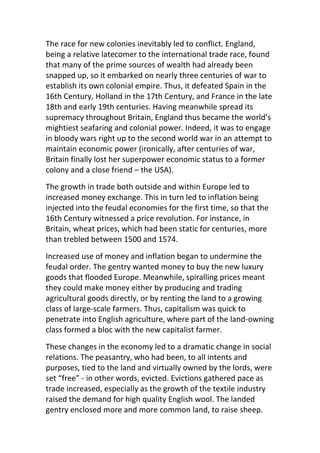 The Origins of Capitalism and its Connection with the Industrial ...