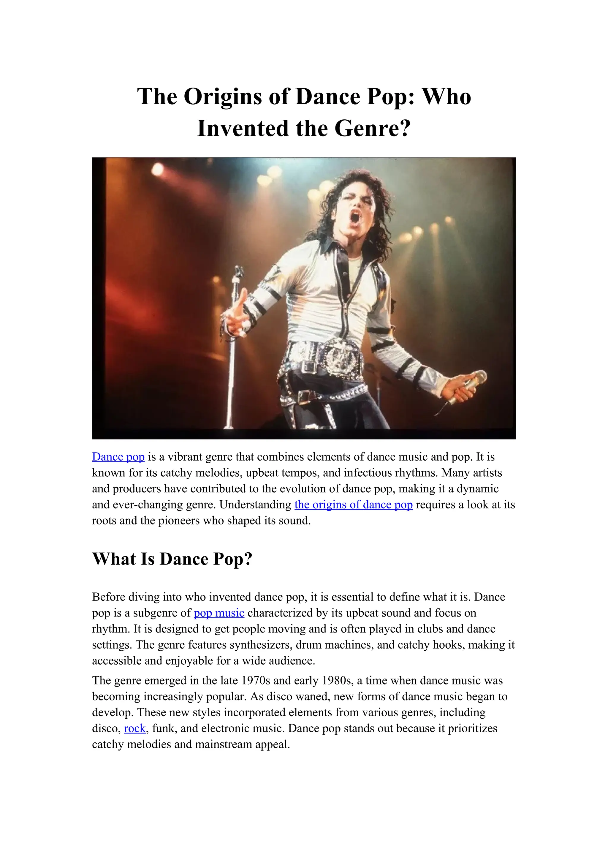 The Origins of Dance Pop Who Invented the Genre.docx