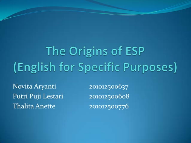 The origins of esp | PPTX