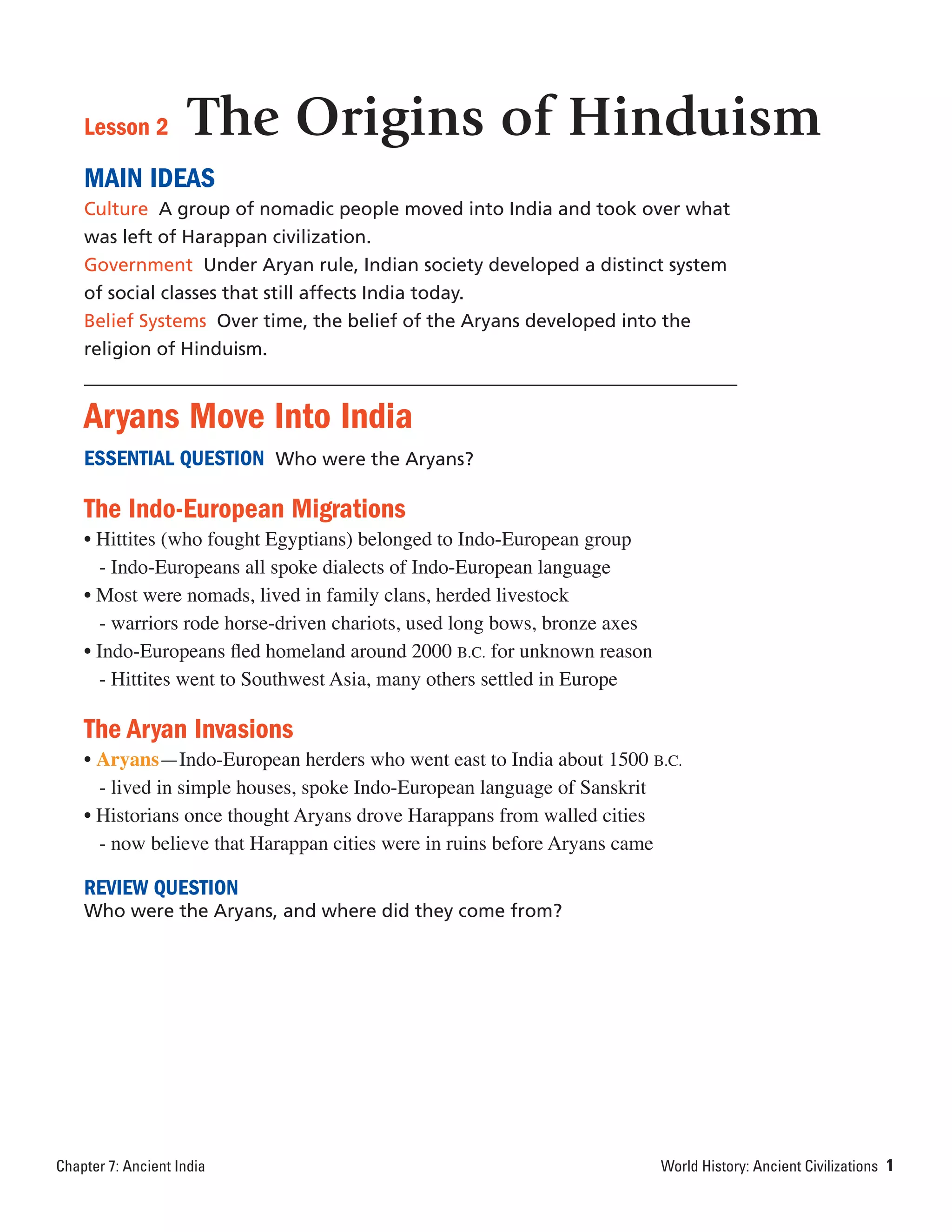 The origins of hinduism | PDF