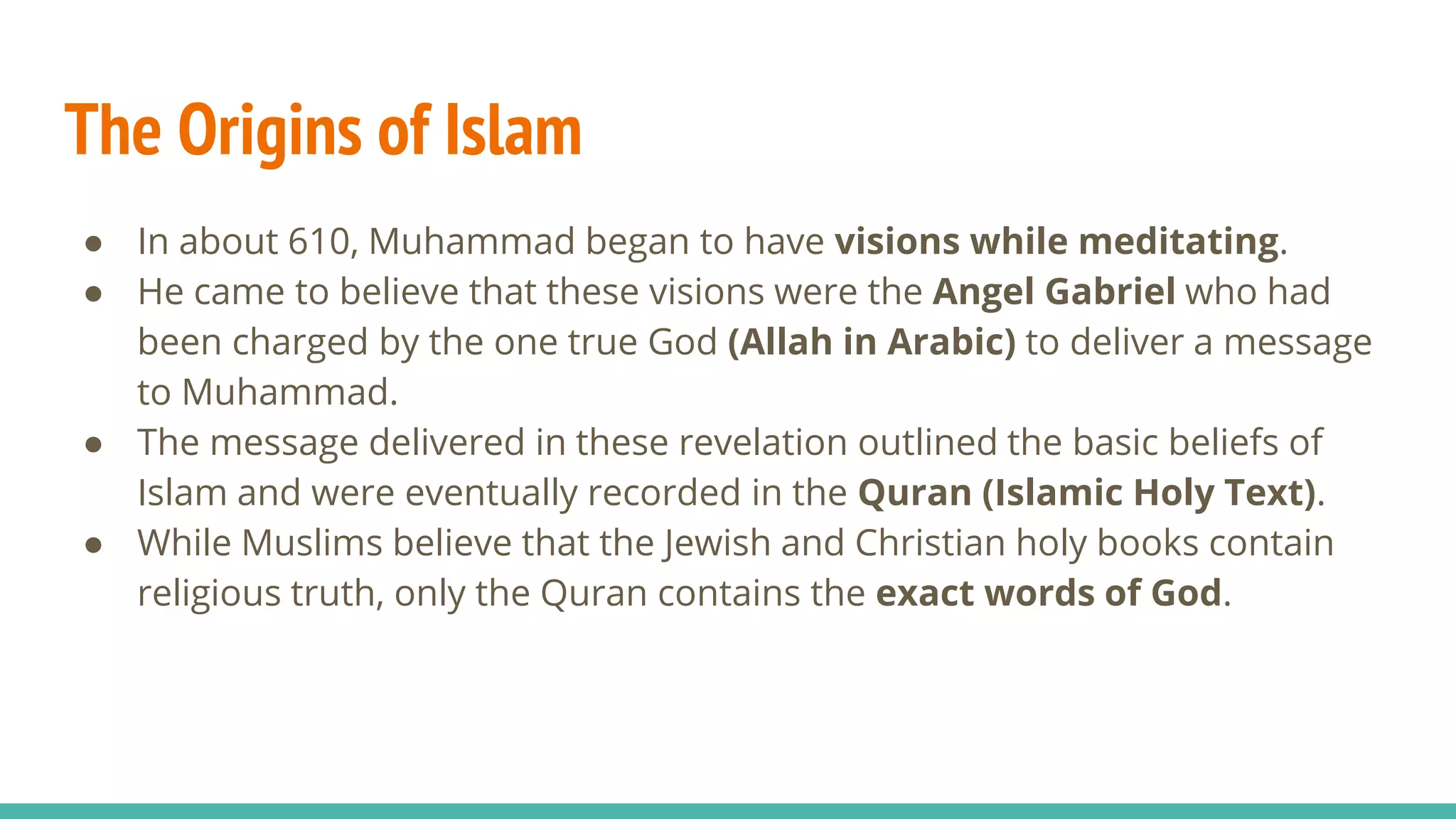 The origins of islam sswh5ab | PPTX