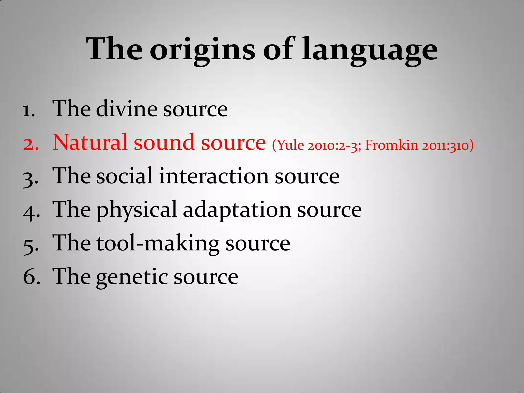 The origins of language | PPTX