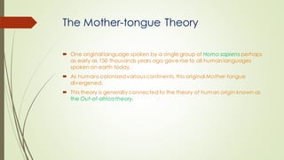 The Origins Of Language and the types of language speakon | PDF | Science