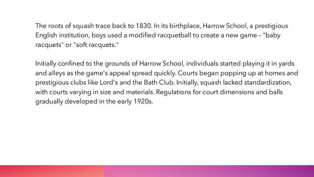 The Origins of Squash - slideshow presentation | PPT