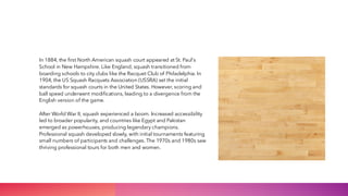 The Origins of Squash - slideshow presentation | PDF | Squash | Sports