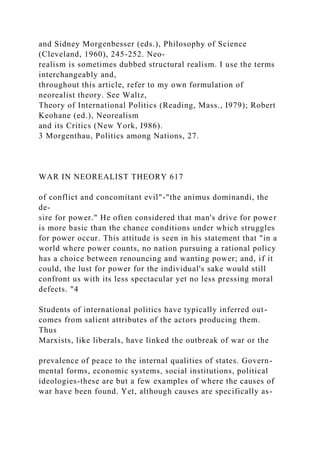 The Origins of War in Neorealist TheoryAuthor(s) Kenneth N..docx