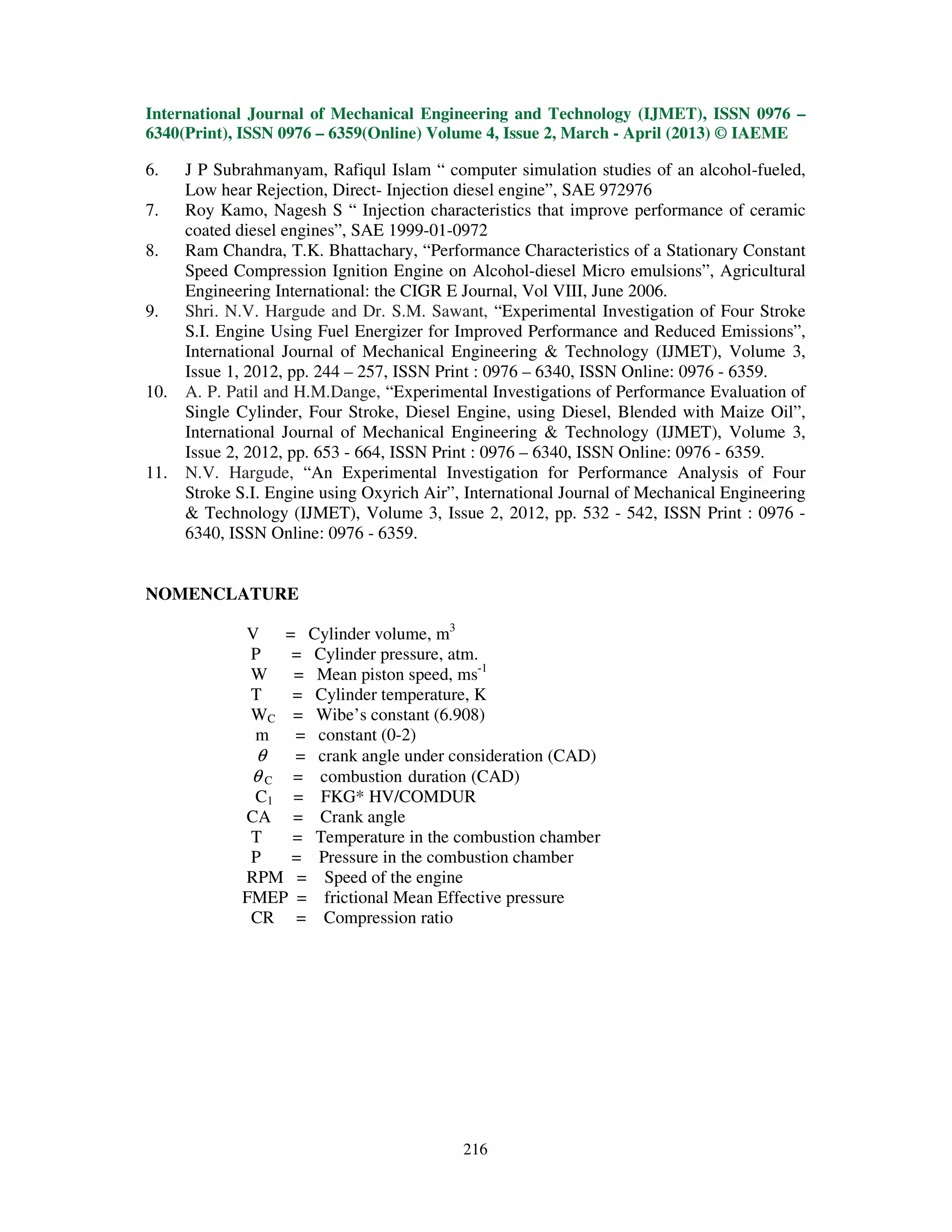 Theoritical investigations of injection pressure in a four stroke di ...