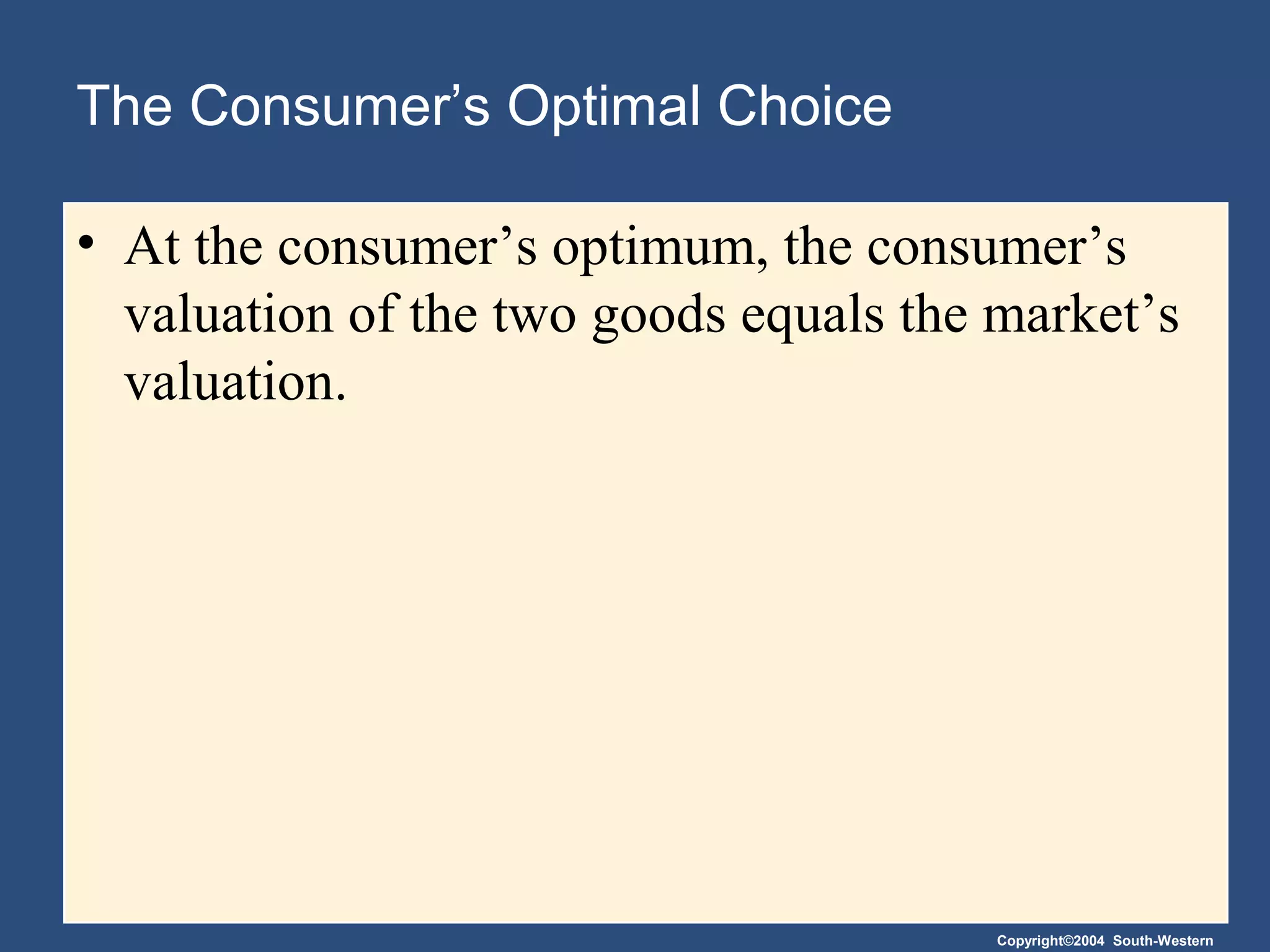 The Theory of Consumer Choice | PPT