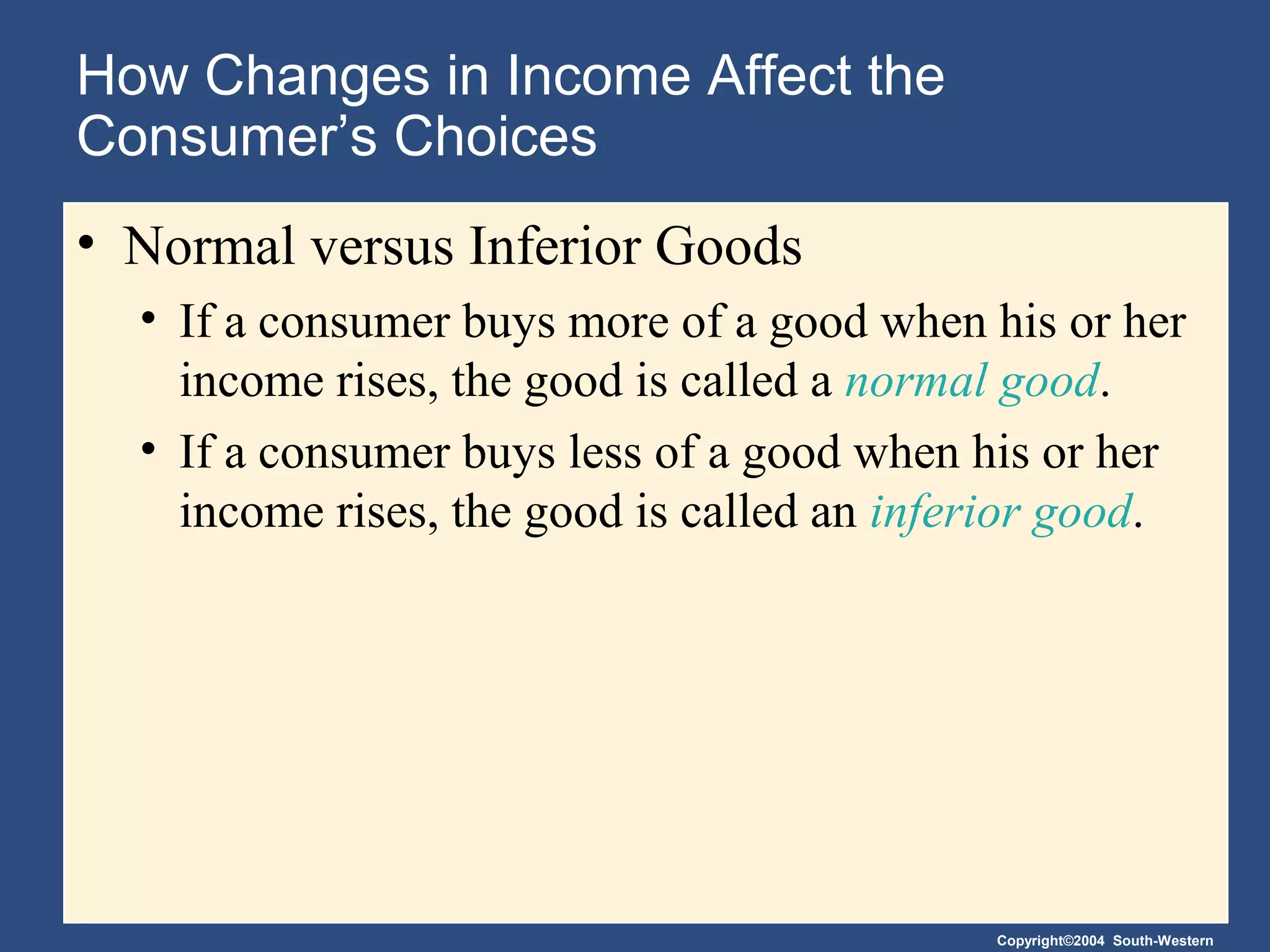 The Theory of Consumer Choice | PPT