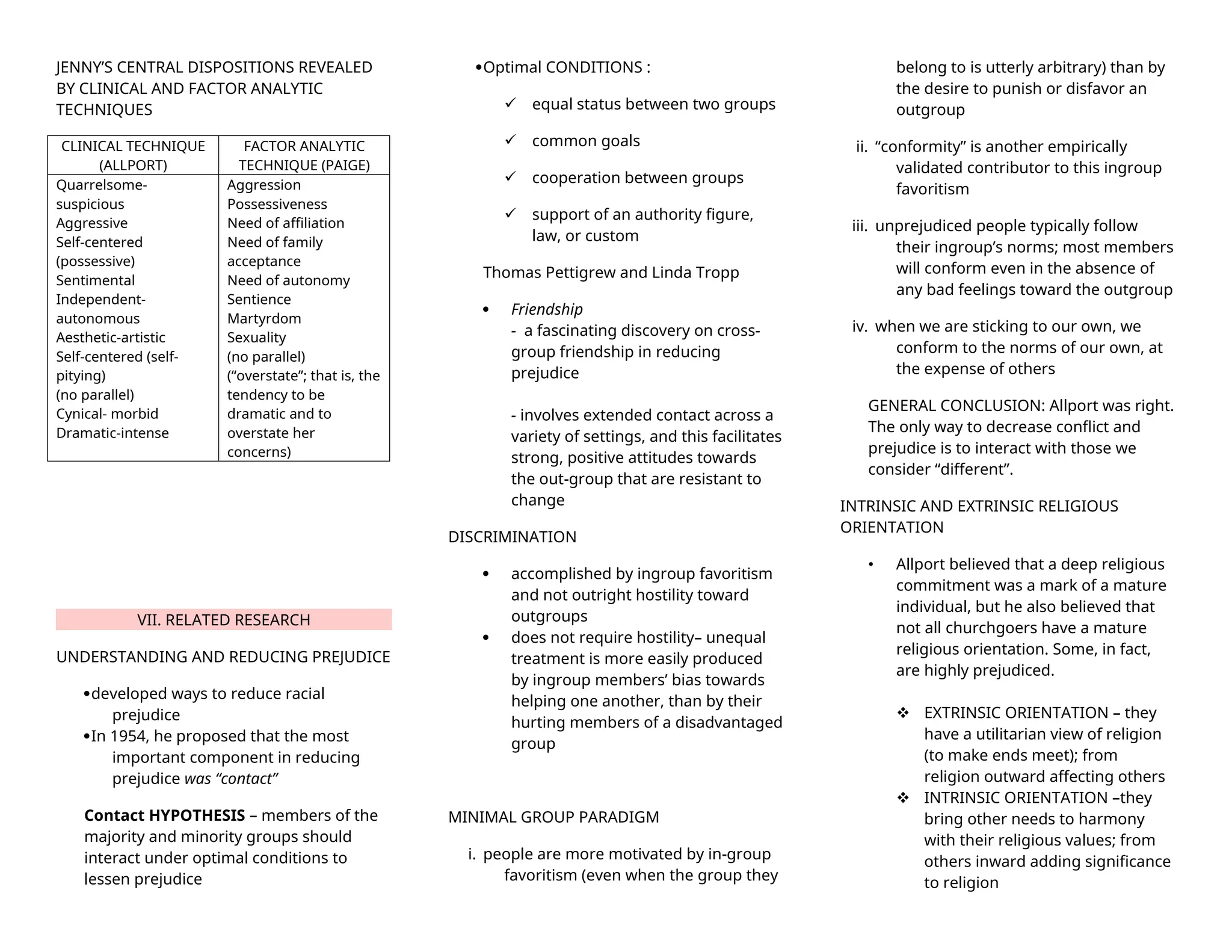 Introduction to Theories of Personality - Allport | DOCX