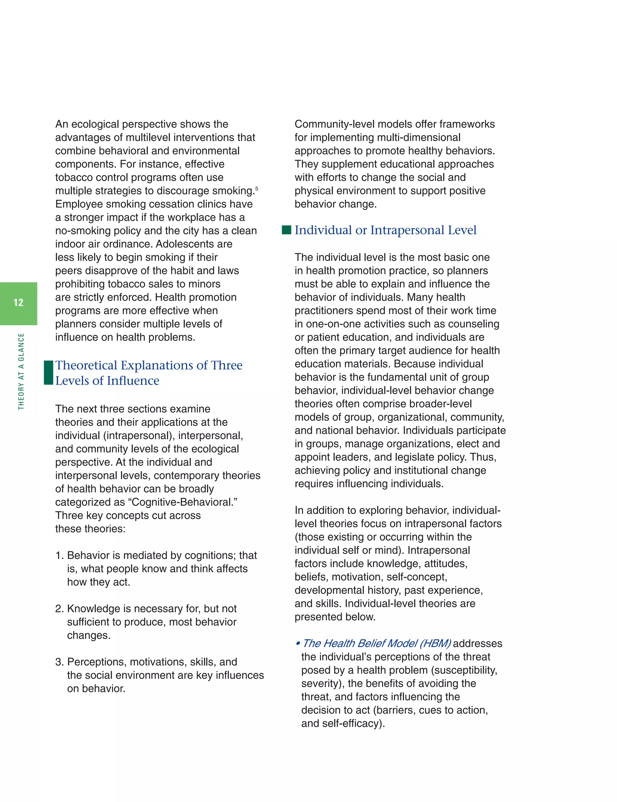 National Institute of Health: Theory at a Glance, A Guide for Health ...