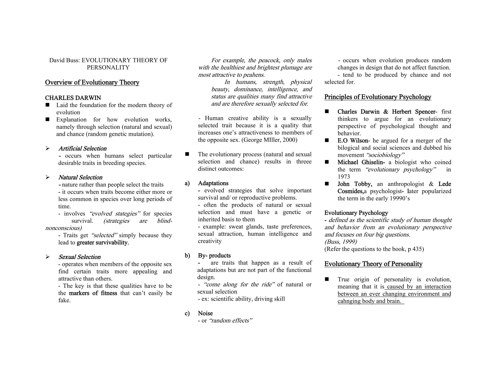 Introduction to Theories of Personality - Buss | PDF