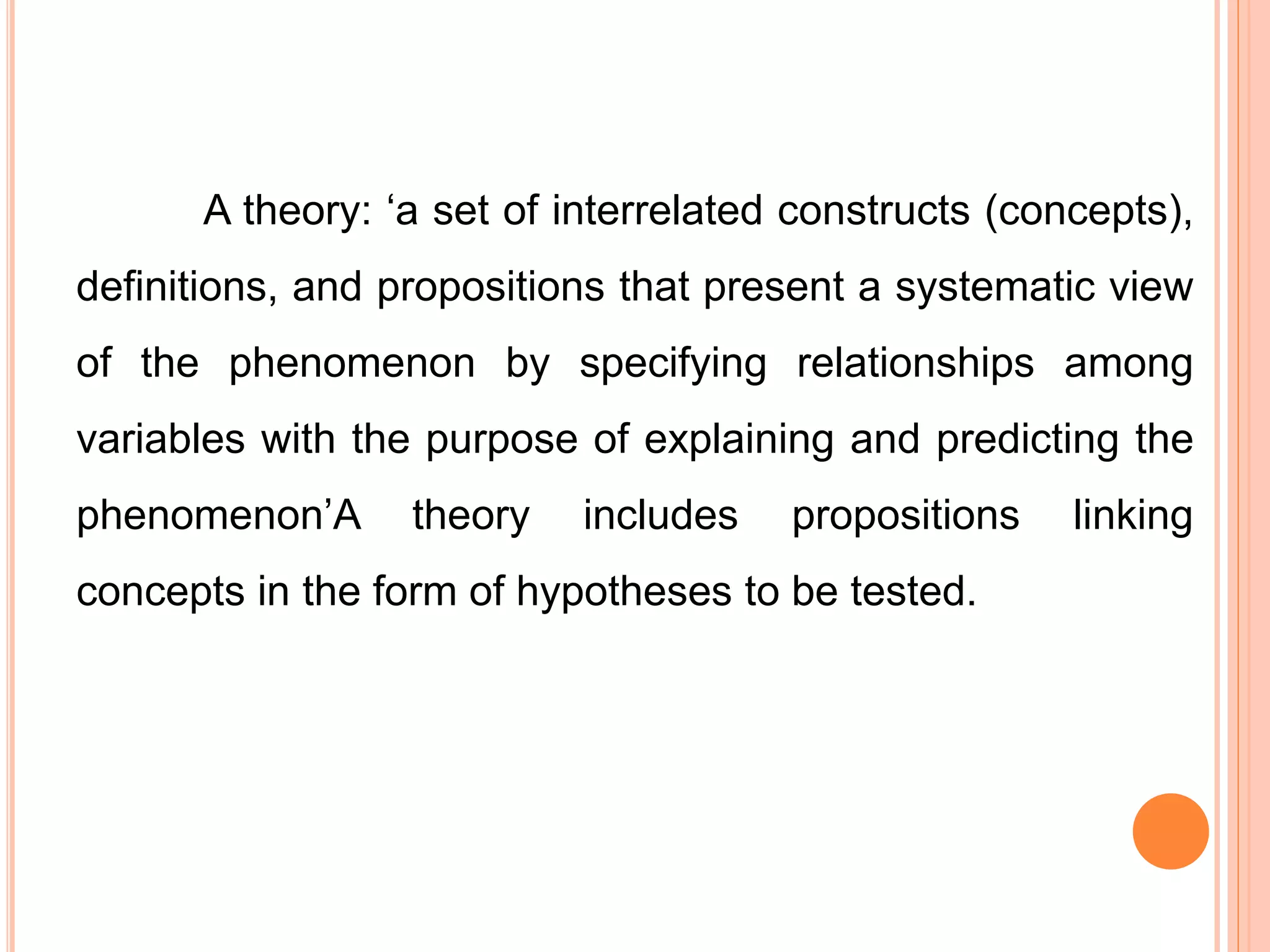 Theory meaning and elements | PPTX