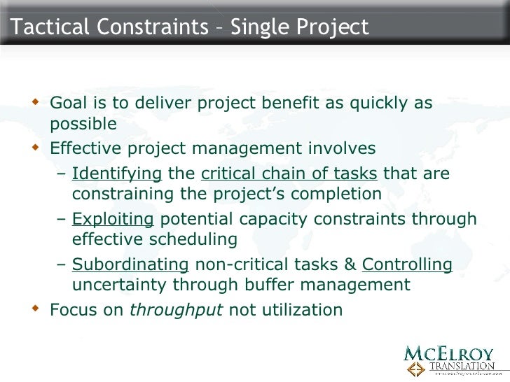 Theory of Constraints and Project Management: Challenging the Dominan…