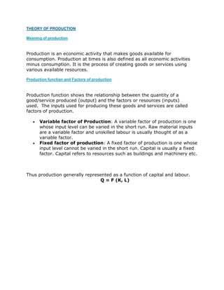 Theory of-production | DOCX
