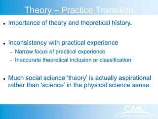 Theory practice gap: Transition from Practice to a Theoretical ...