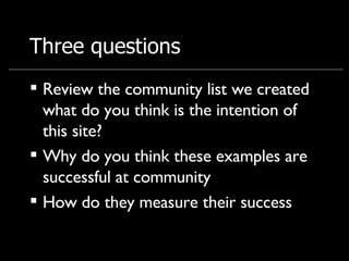 Theory & Strategy for Community Building | PPT