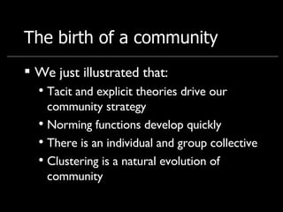 Theory & Strategy for Community Building | PPT