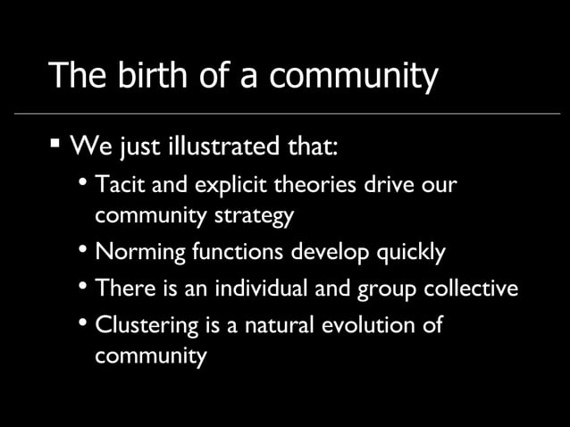Theory & Strategy for Community Building | PPT