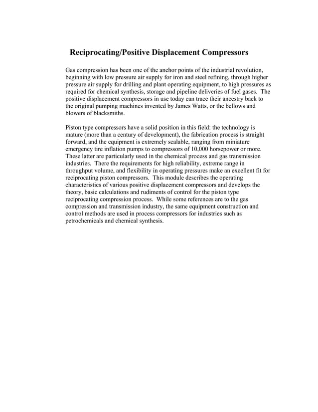 Theory And Application Of Reciprocating Compressor M 3030 Pdf