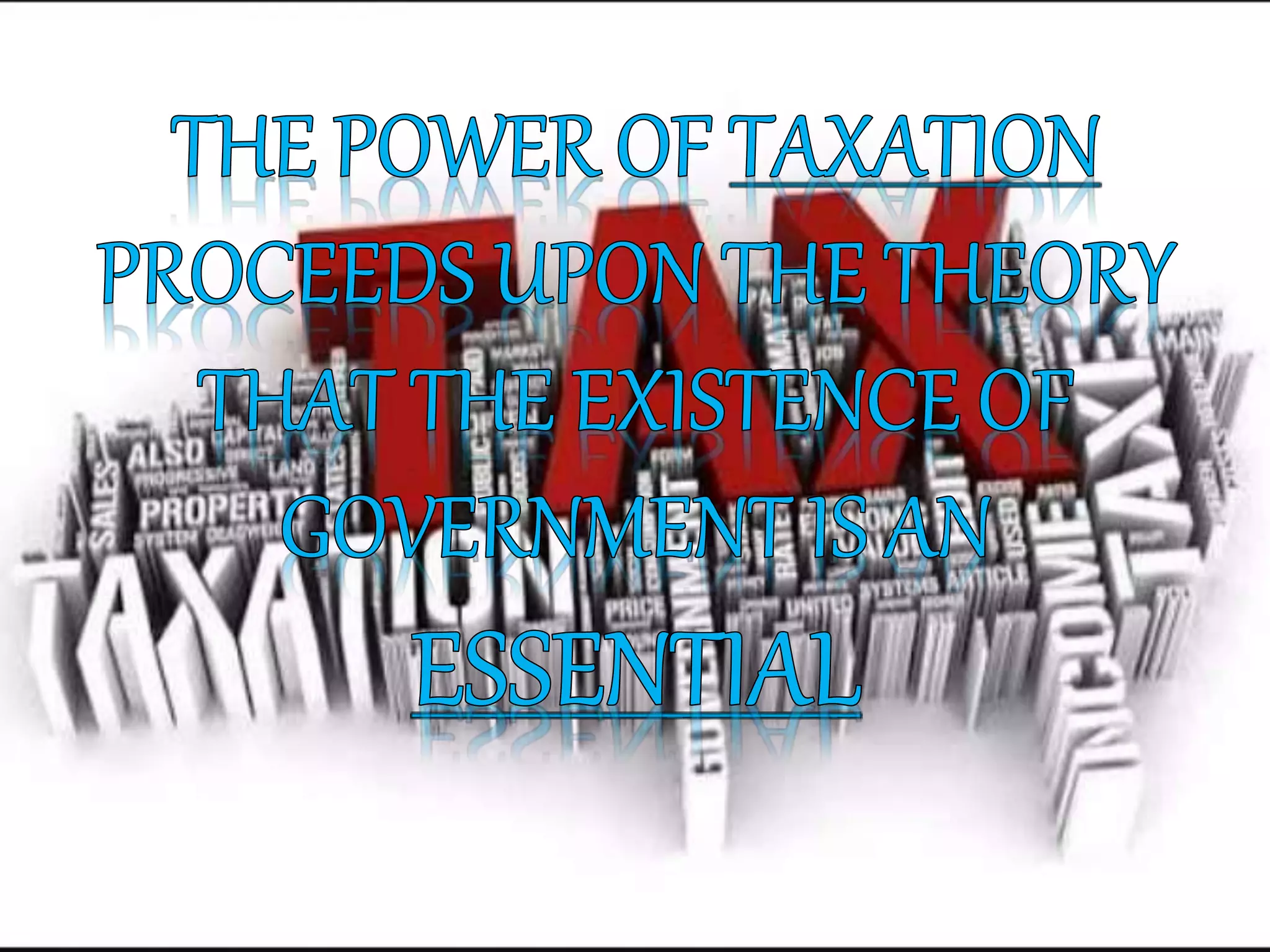 Theory and Basis of Taxation | PPTX