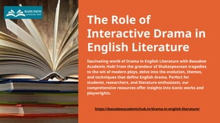 Theory and Elements of Drama in English Literature | PPTX