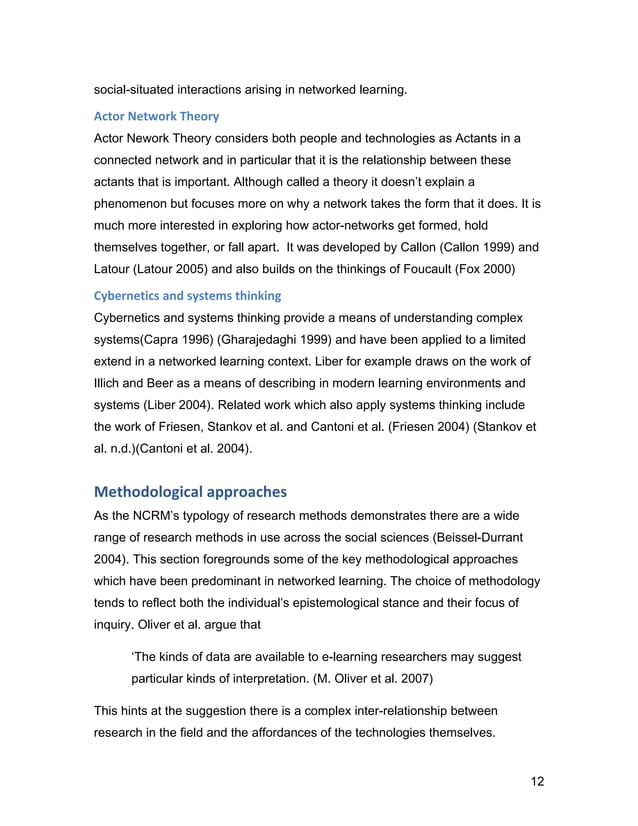 Theory And Methodology In Networked Learning | DOC | Education