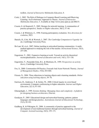 Theory And Methodology In Networked Learning | DOC