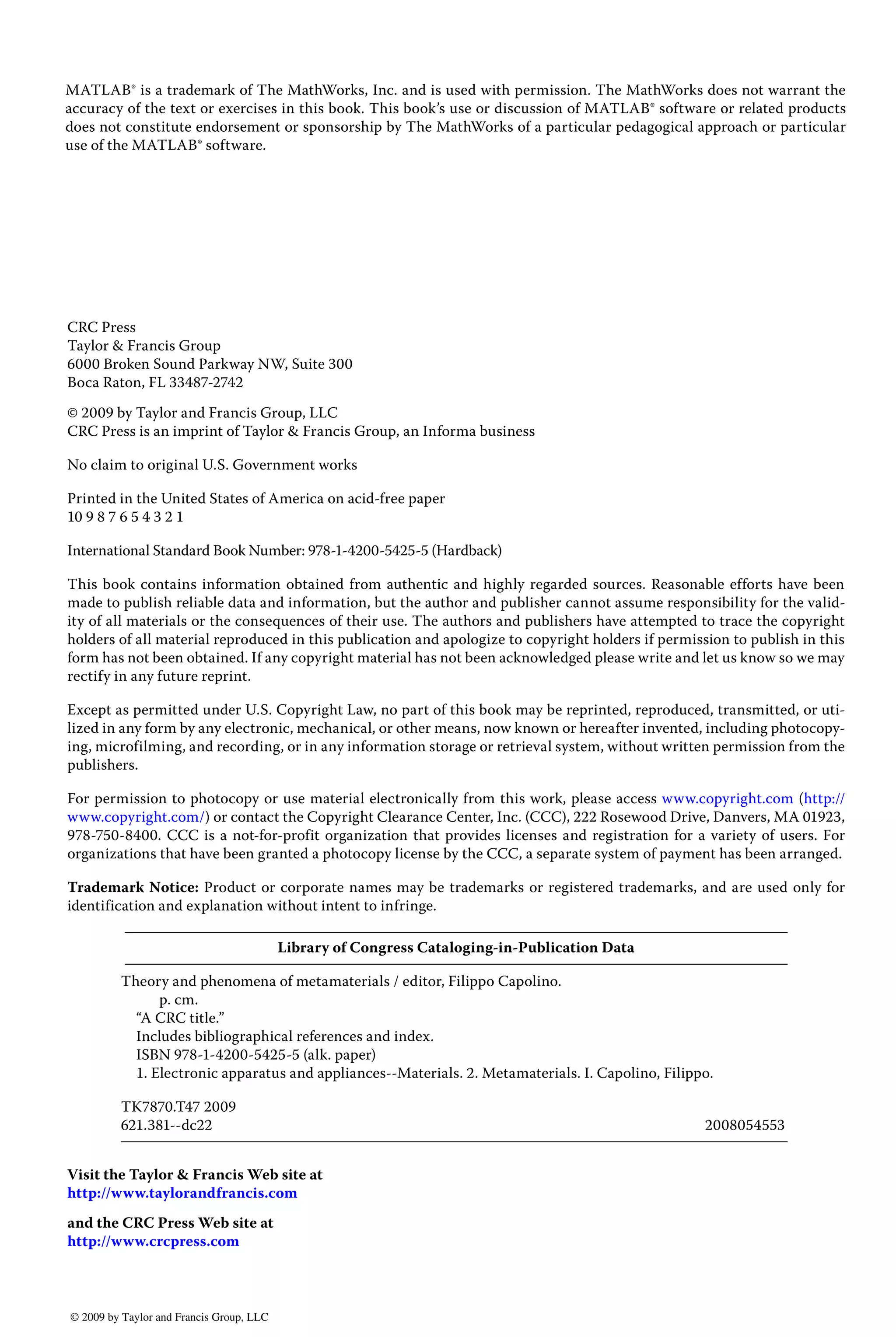 Theory and phenomena in metamaterials | PDF