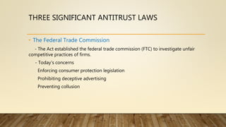 Theory and practice of anti monopolistic regulation | PPT