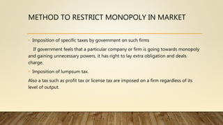 Theory and practice of anti monopolistic regulation | PPTX