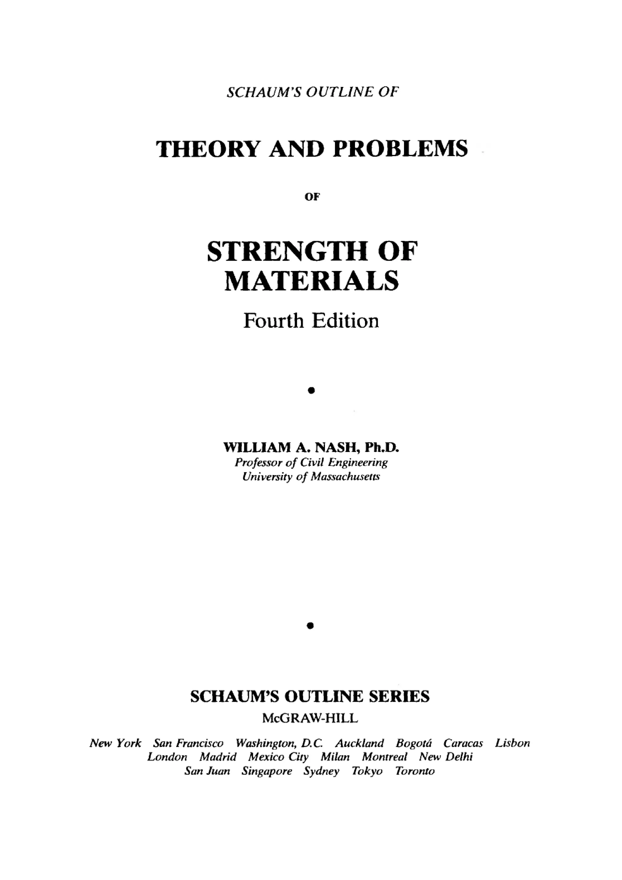 Theory and problems of strength of materials | PDF